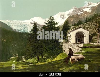 A chapel near Saas-Fee, Visp, Valais, Switzerland 1890 Stock Photo - Alamy