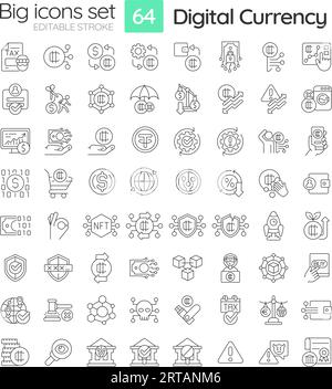 Customizable black big icon set for behavioral therapy Stock Vector ...