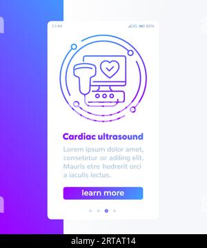 cardiac ultrasound scanner, echocardiogram icon Stock Vector Image ...