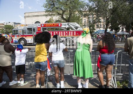 Spectators along Eastern Parkway at the annual West Indian Caribbean ...