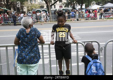 Spectators along Eastern Parkway at the annual West Indian Caribbean ...