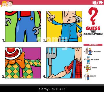 guess the occupation cartoon educational game Stock Vector Image & Art ...