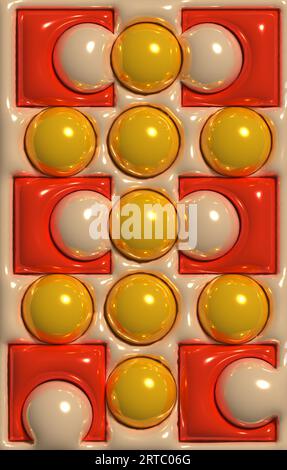 Abstract background with various inflated figures, 3D rendering illustration Stock Photo - Alamy