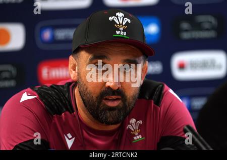 Wales coach Jonathan Thomas during a training session at the Vale ...