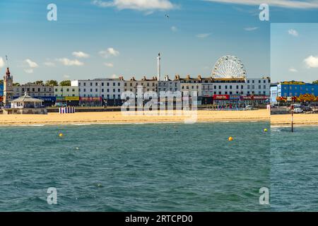 The beach and town view of Margate, Kent, England, Great Britain ...
