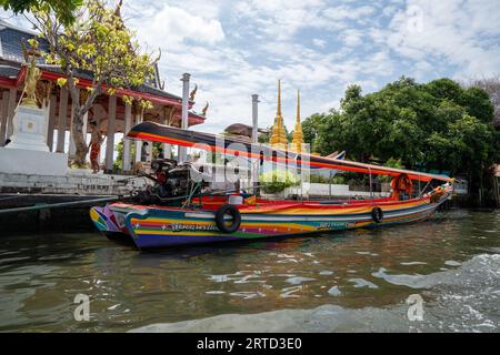 A klong or river channel of Chao Phraya river with residential ...