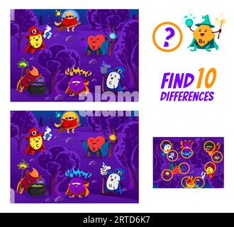 Find ten differences cartoon vitamin wizard and mage characters on ...