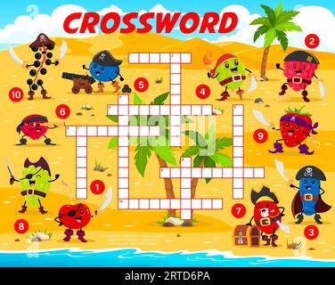 Vector pirate word search puzzle for kids. Simple treasure island word ...