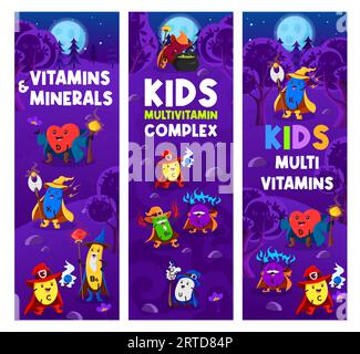 Cartoon vitamin B2 wizard character. Vector funny riboflavin capsule ...