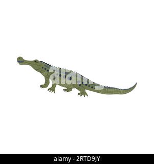 Dinosaur, prehistoric lizard Sarcosuchus or reptile animal cartoon ...