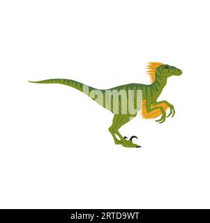 Cartoon Compsognathus dinosaur character. Jurassic period beast ...