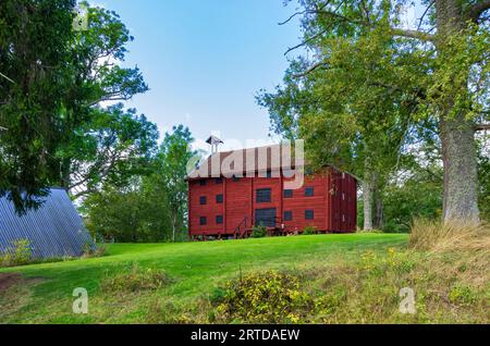 Old historical stable building in typical regional construction in ...