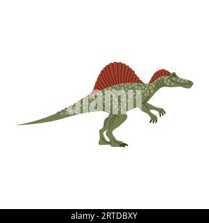 Spinosaurus dino with tall neural spines growing on back isolated ...