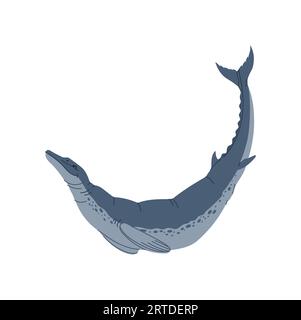 Cartoon basilosaurus dinosaur character. Isolated vector predatory ...