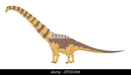 Melanorosaurus basal sauropodomorph dinosaur. Cartoon striped dino ...