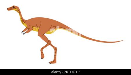 Cartoon troodon dinosaur character. Isolated vector small carnivorous ...