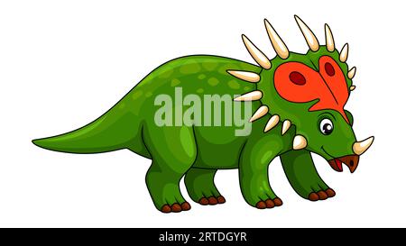 Cartoon styracosaurus dinosaur character. Isolated vector genus of ...