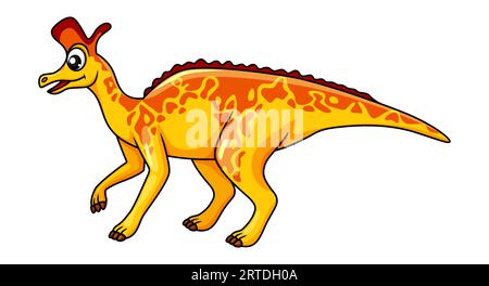 Cartoon lambeosaurus dinosaur character. Isolated vector herbivorous ...