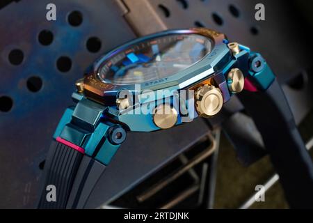 Casio G-Shock MT-G MTG-B2000PH-2AER Blue Phoenix shot on top of ...
