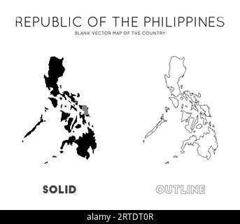 Philippines blank outline map design Stock Vector Image & Art - Alamy