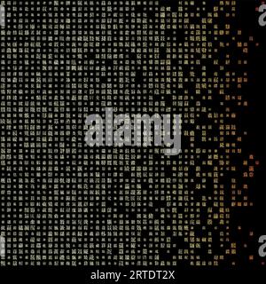 Amazing matrix background in yellow green colors. Grid of random old ...