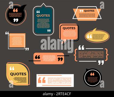 Quote text box. Vector. Quotations frame. Decorative vintage templates ...