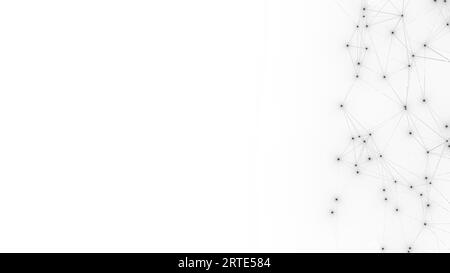 Plexus mesh geometric white background. Dots connected by lines. Technology abstract background ...