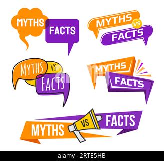 Facts vs myths, fact-checking. Check mark. Fake news. Rumors comparing ...