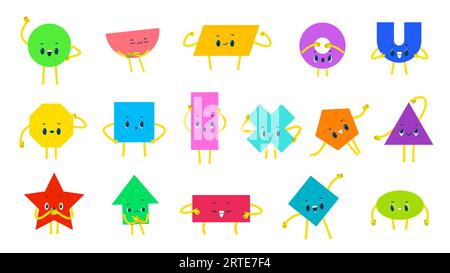 Parallelogram cartoon geometric shape for kids to learn basic math ...