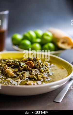 Chakapuli lamb is Georgian dish closeup Stock Photo - Alamy