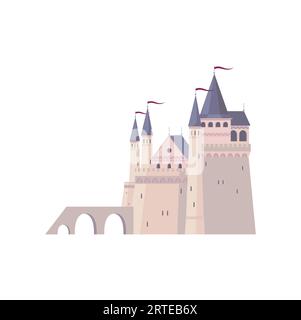 Cartoon fairy tale castle or rich mansion in green summer landscape ...