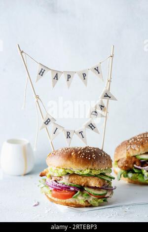 Happy Birthday Burger Stock Photo - Alamy
