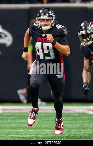 Atlanta Falcons long snapper Liam McCullough (49) during the warm-up ...