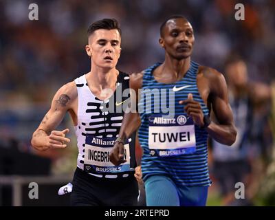 BRUSSELS - Jakob Ingebrigtsen during the 2000 meters of the Allianz ...