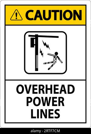 Caution Sign Overhead Power Lines Stock Vector Image & Art - Alamy