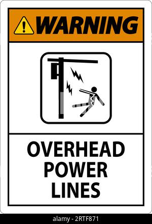 Warning Sign Overhead Power Lines Stock Vector Image & Art - Alamy