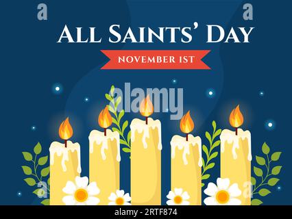 All Saints Day Vector Illustration on 1st November with for the All ...