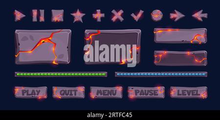 texture lava game button cartoon vector illustration Stock Vector Image ...