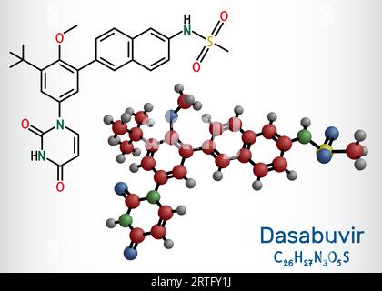 Skeletal formula of Dasabuvir. Drug chemical molecule Stock Vector ...