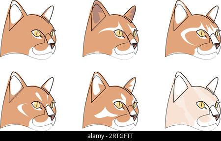 Cat profile in continuous line art drawing style. Minimalist black ...