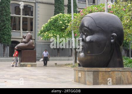 Sculptures by Fernando Botero, in Plaza Botero, Botero square, Medellín ...