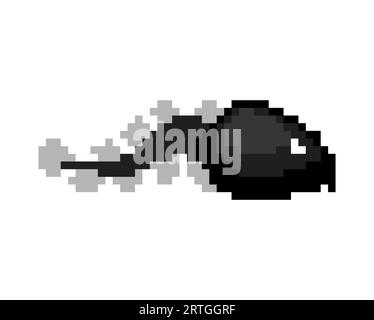 Tadpole pixel art. 8 bit Frog larva. pixelated Vector illustration ...