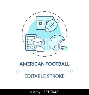 2D customizable american football line icon concept Stock Vector Image ...