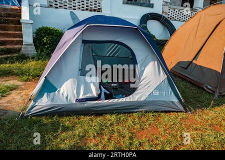 View of camp master tents in UlugurU Mountains, Morogoro Town, Tanzania ...