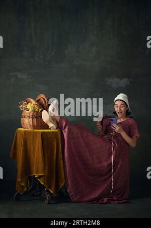 Servant girl, chambermaid, and female peasant and male peasant of ...