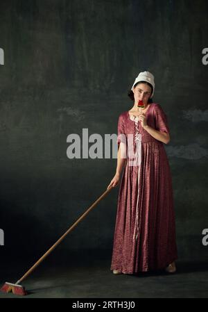 Servant girl, chambermaid, and female peasant and male peasant of ...