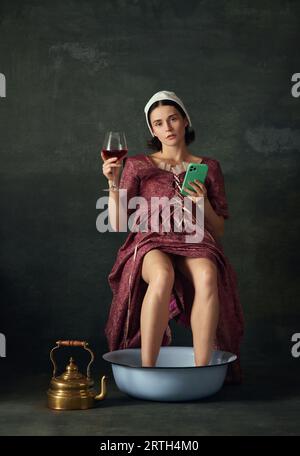 Servant girl, chambermaid, and female peasant and male peasant of ...