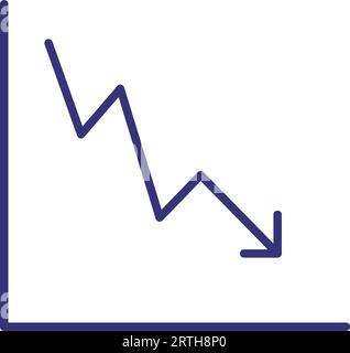 downfall icon linear thin line icon graphics set black and white Stock ...