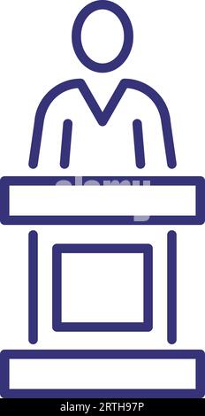 Simple defendant, witness line icon. Symbol and sign vector ...