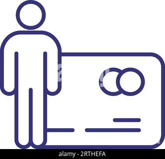 Holder id card icon. Outline holder id card vector icon color flat ...